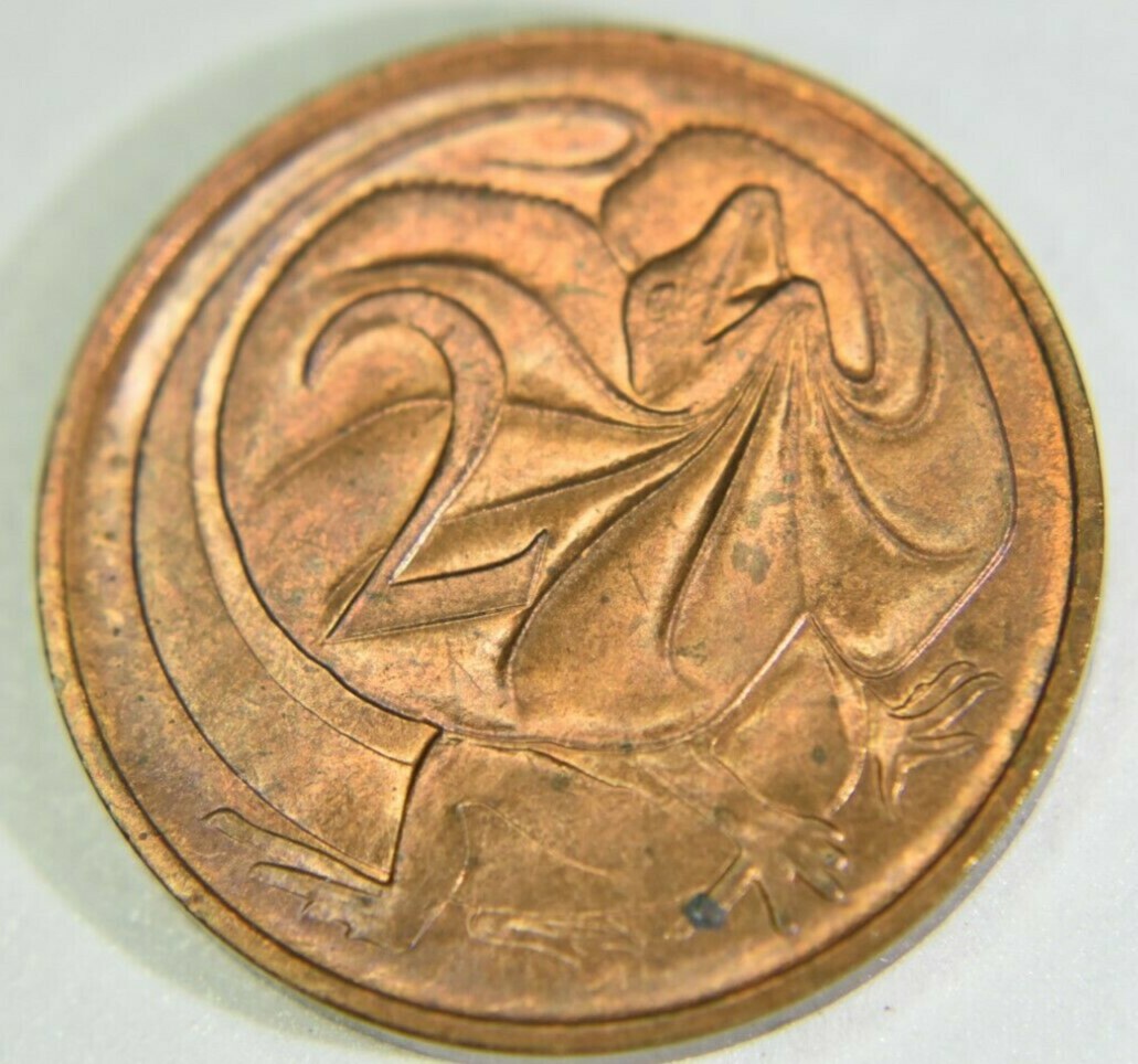 AUSTRALIA 1966 2 CENTS BU+TONED~ BRONZE ~ELIZABETH II *LIZARD COIN | eBay