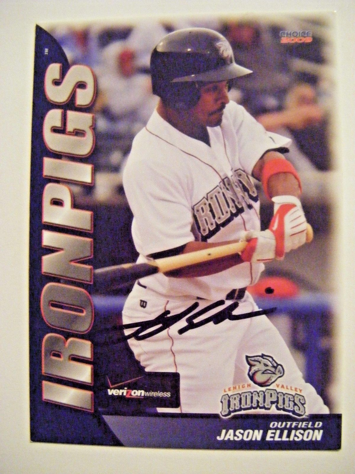 JASON ELLISON signed GIANTS 2009 Lehigh baseball card AUTO MARINERS ...