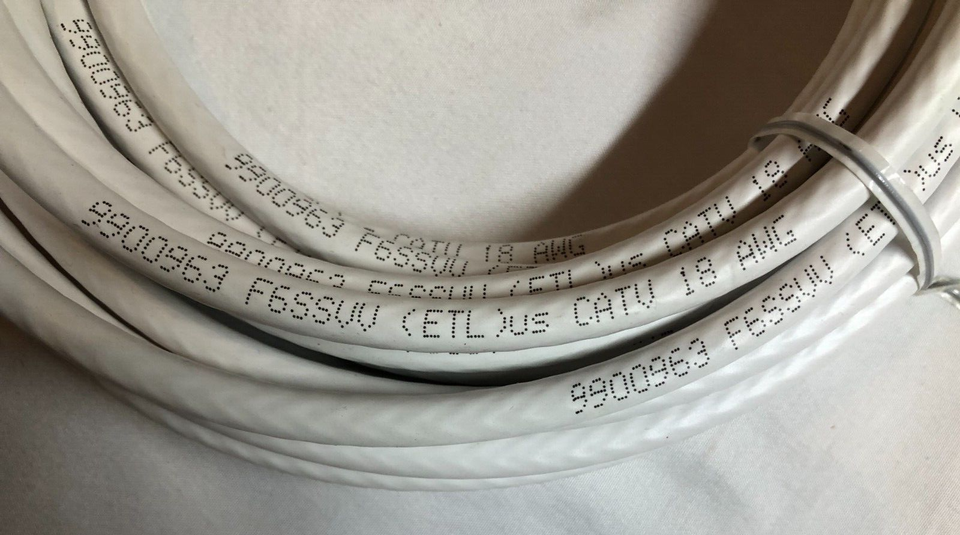 CATV White RG6 Coaxial Cable, 18 AWG - 25 Ft. NEW, Male-Male connectors ...