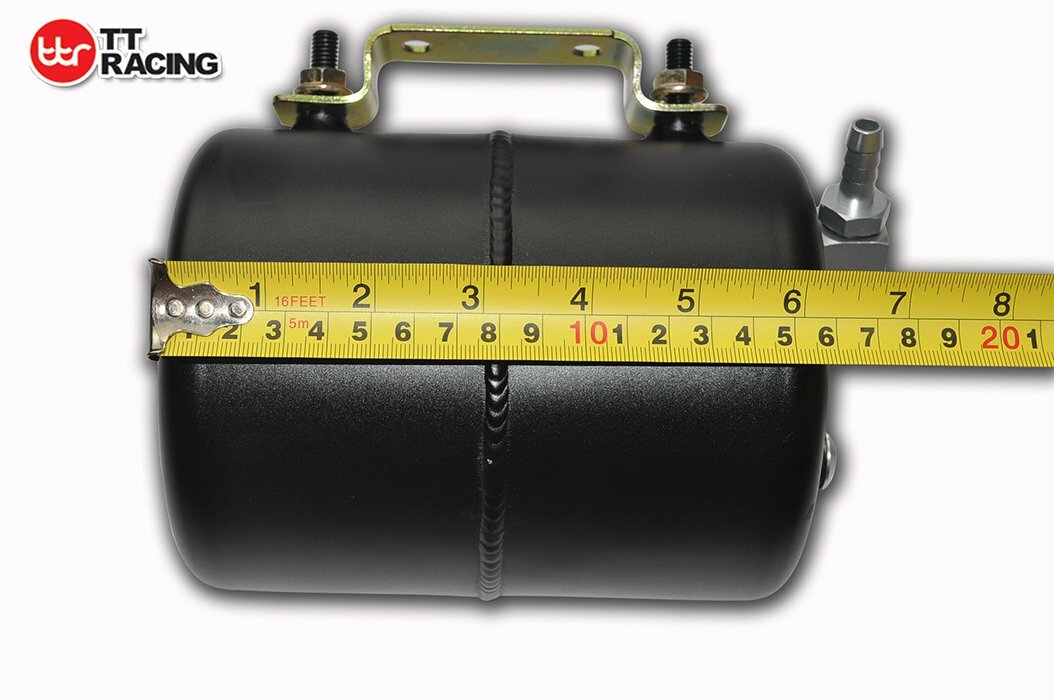 CHROME 1/4" NPS ALLOY BRAKE VACUUM RESERVOIR TANK 6.75" TALL X 5" LONG ...