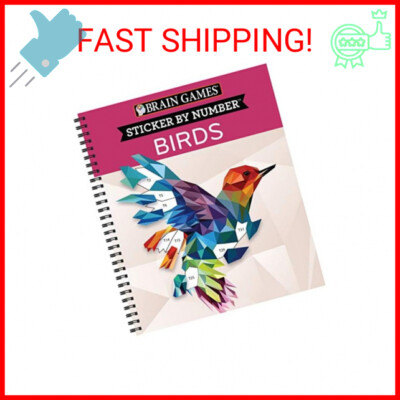Brain Games - Sticker by Number: Birds (28 Images to Sticker) Spiral ...