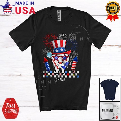 Uncle Sam Tooth; Proud 4th Of July Firework; Custom Name Dental Dentist ...