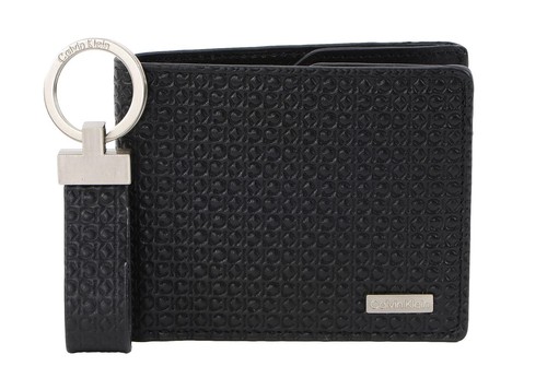 Calvin Klein Men's RFID Blocking Leather Slimfold Wallet with Key Fob ...