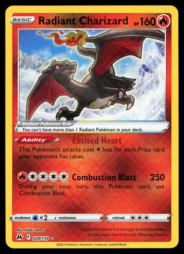 Radiant Charizard 020/159 Crown Zenith Holo Pokemon Card | eBay