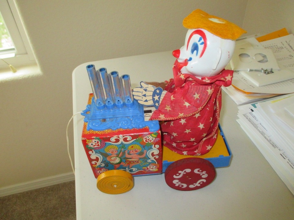 Vintage Mattel Calliope Clown Pull Toy Music Box 1952 | eBay