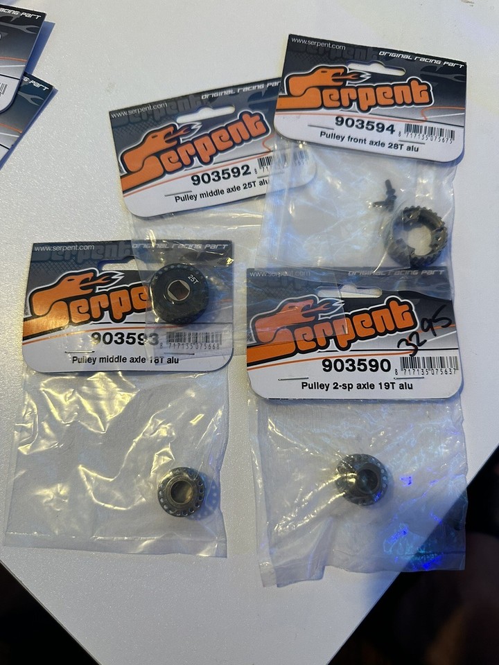 Serpent 977 988 989 Aluminum Pulley Lot. 903592 903594 903593 903590 Rc ...