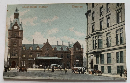 c1900s UK Postcard Dundee Scotland Caledonian RR Station Munro's ...