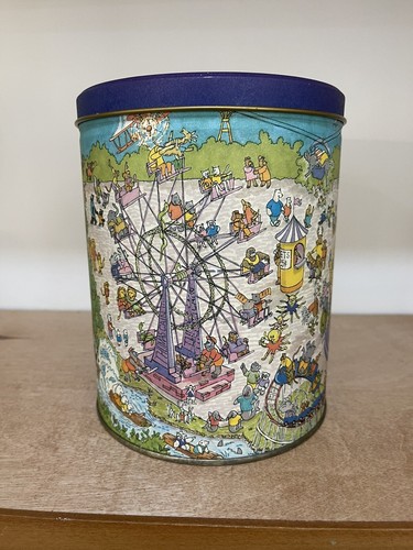 Carnival Capers Inspector Bear and Detective Trunk Vintage Colorful Tin ...