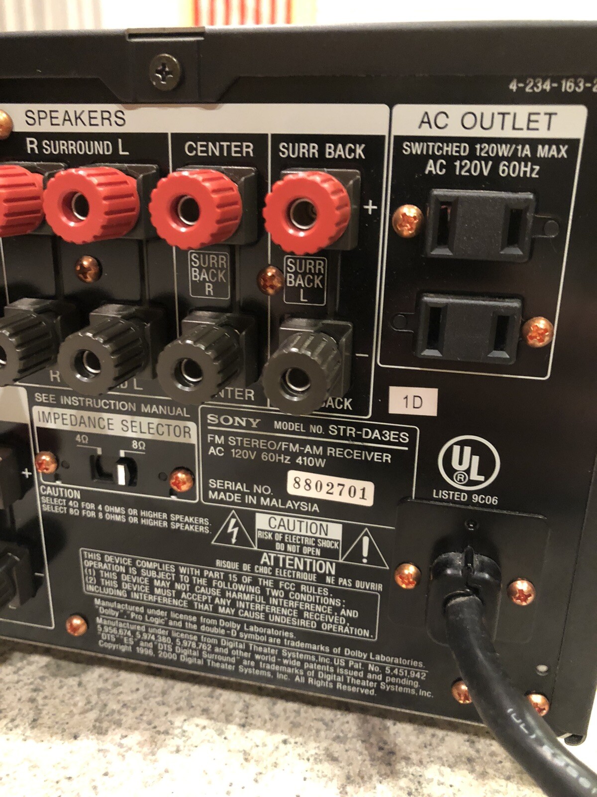 Sony STR DA3000ES 7.1 Channel 150 Watt Receiver for sale online | eBay