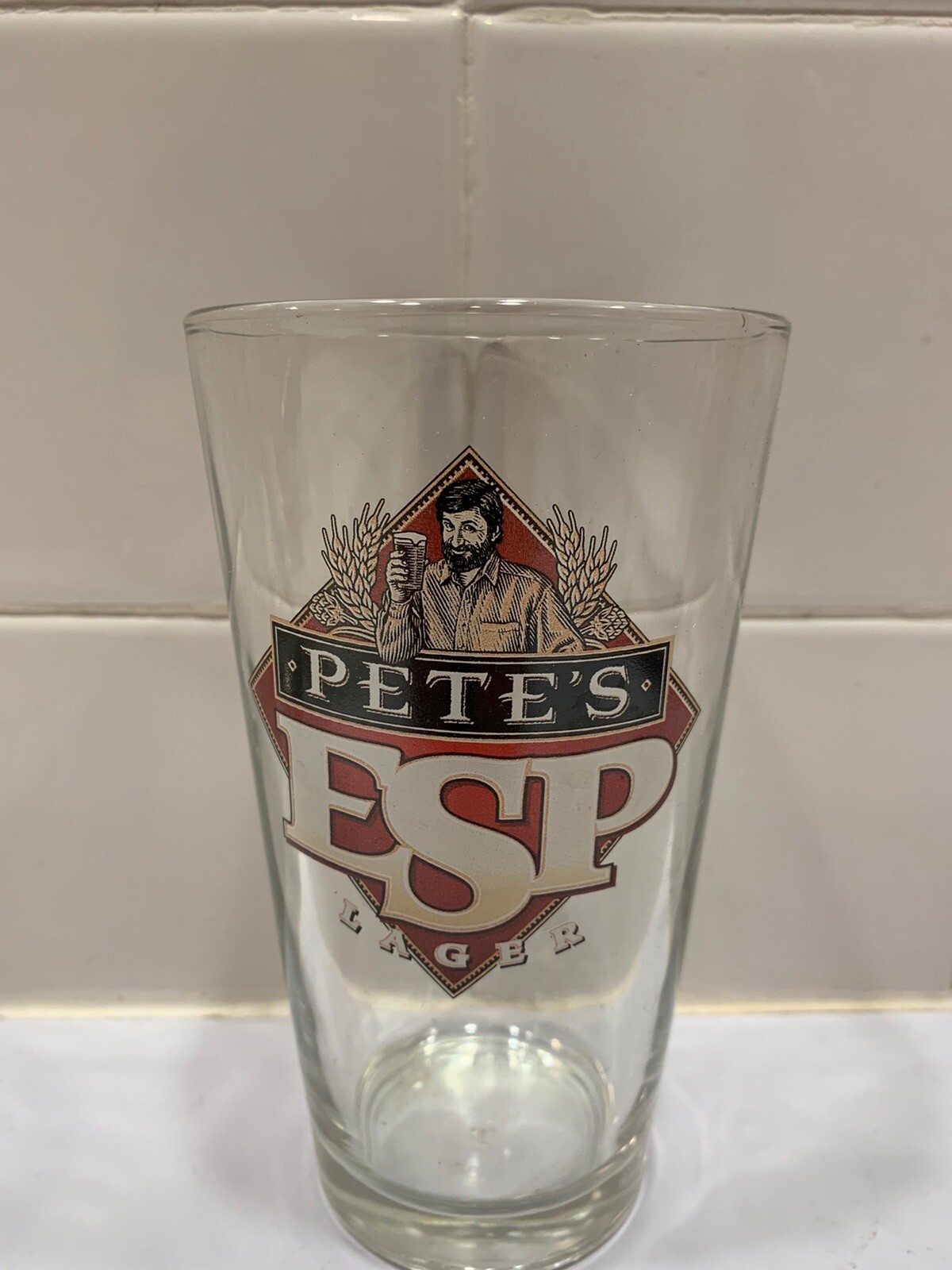 Pete's ESP Lager Pint Glass!! America's Premier Microbrewery | eBay
