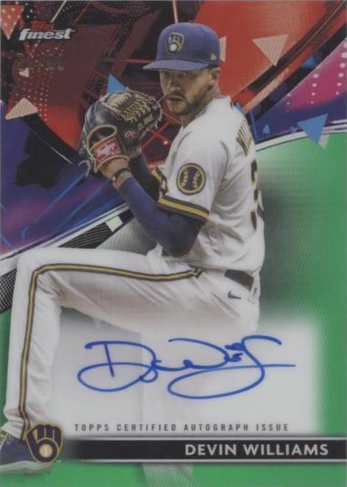 2021 Topps Finest - Finest Autographs Devin Williams #FA-DW Green ...