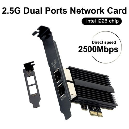 2.5Gbps PCI-E Network Adapter Intel I226 Dual Port Ethernet RJ45 LAN ...