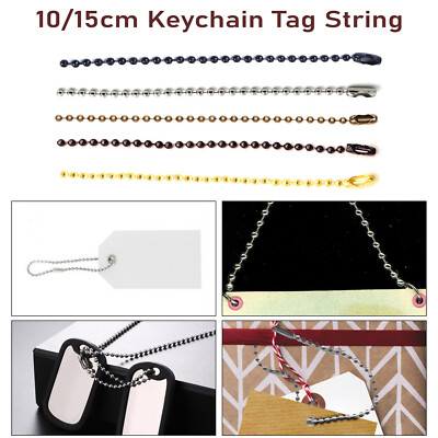 100x Metal Ball Beaded chain connector Tag Keyring Clasp Dog Tags 10 ...