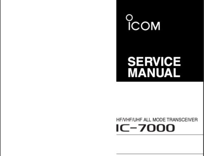 ICOM IC-7000 USER & SERVICE MANUAL on CD-ROM (PARTS, DIAGRAMS ...