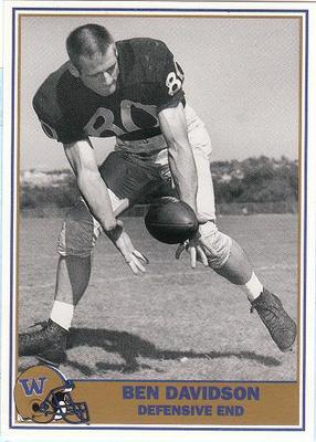 BEN DAVIDSON 1992 card Washington Huskies Oakland Raiders Football NR ...