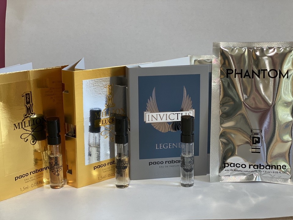 10 Paco Rabanne Sample Vials 3 Phantom, 1-1 million Lucky 3-Legend 3-1 ...