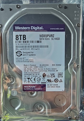 Western Digital 8TB,Internal,5400 RPM,3.5 inch (WD84PURZ) Hard Disk Dr ...