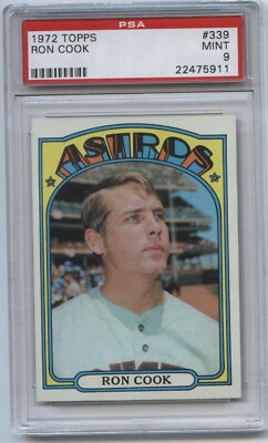 1972 TOPPS BASEBALL #339 RON COOK PSA 9 MINT NQ ASTROS | eBay
