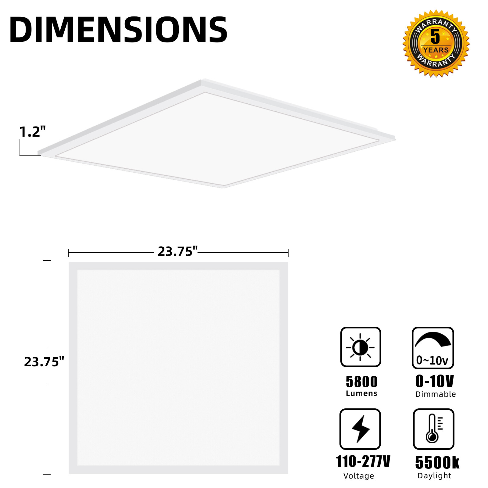 2x2FT LED Flat Panel Light,4PCS 45W 5800LM Recessed Back-Lit LED ...