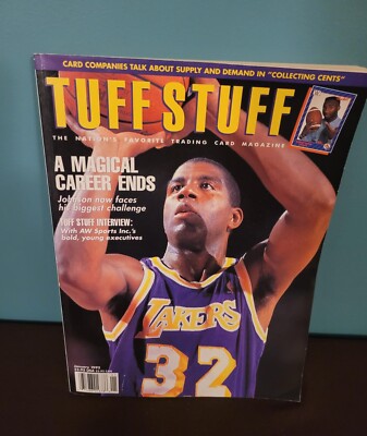 TUFF STUFF MAGAZINE MAGIC JOHNSON Jan 1992 Nations Fav Trading Card ...