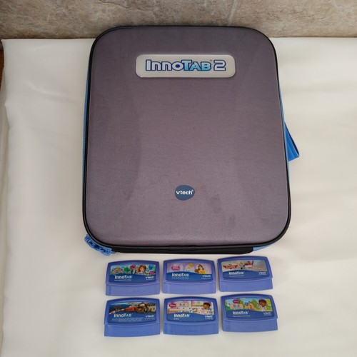 Vtech Innotab Games & Case Bundle Cars Planes Disney Princess, 6 Game ...