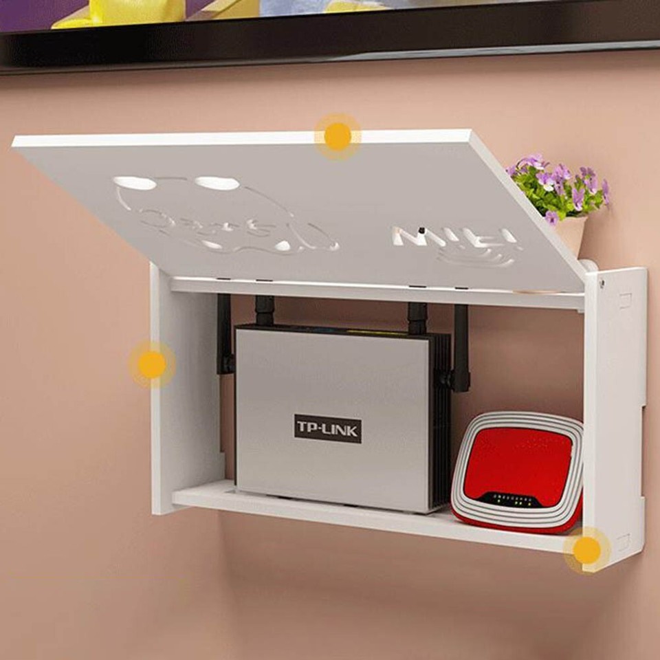 Wifi Router Rack Shelf Storage Wall Mounted Wireless Bracket Home Decor ...