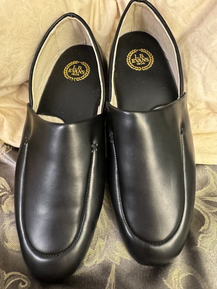 L.B. Evans Duke Opera Mens Black Casual Slippers 2751 Leather NEW 9.5 M ...