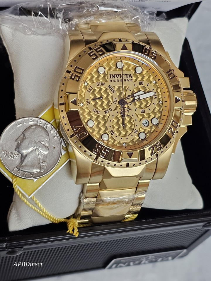 Invicta - EXCURSION - Gold LABEL - Swiss Z60 - Gold GLASS FIBER Dial ...