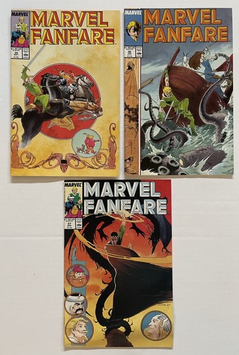 Marvel Fanfare 34, 36, 37 1987 VF/NM 9.0 Charles Vess lot of 3 comic ...