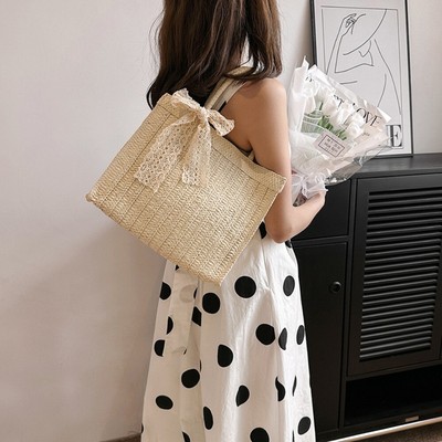 Square Shape Fashion Straw Woven Bag Straw Woven Tote Bag | eBay