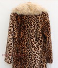 Womens Leopard Winter Thicken Warm Jacket Long Faux Fur Collar Trench ...