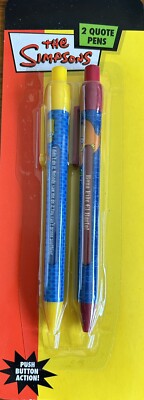 The Simpsons 2 Quote Pens Bart El Barto 2007 Style 007S1 Push Button ...