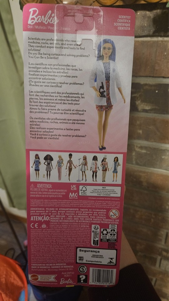 Barbie Scientist Doll Long Blue Hair Lab Coat Microscope You Can Be ...