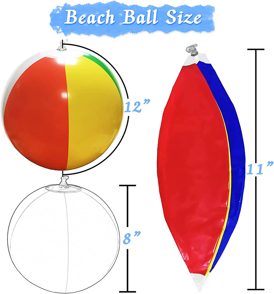 Beach Ball 12 Pack -12" Beach Balls for Kids - Beach Toys for Kids ...