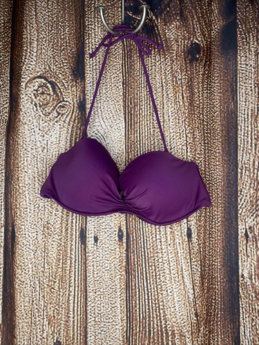 Victoria’s Secret Convertible Halter Swim Bikini Top Maroon Strapless ...