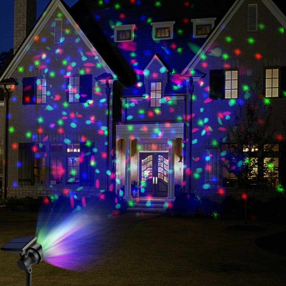 Laser Lights Outdoor Waterproof Solar Power Star Light Projector Xmas ...