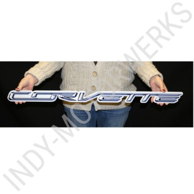 C7 CORVETTE WALL SCRIPT METAL SIGN FULL 32" X 2.8" SIZE CUSTOM GARAGE ...