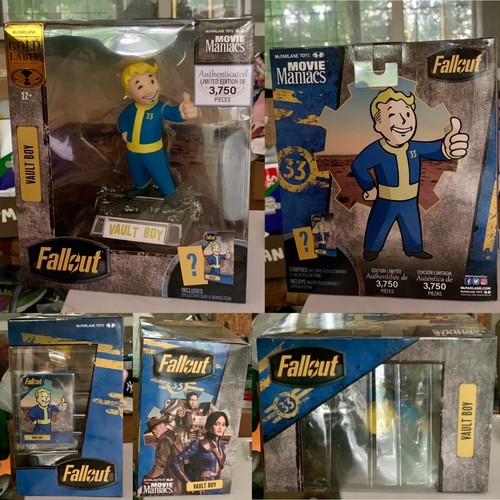 McFarlane Fallout Movie Maniacs Vault Boy Posed Figure Gold label 3750 ...