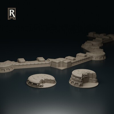 Bunker wall set 12 pc set - Miniature Terrain Set epic 6mm/8mm ...