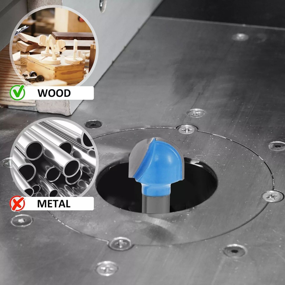 4PCS 1/4 Inch Shank Carbide Round Nose Core Router Bit Set Woodworking ...