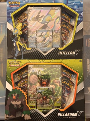 Pokémon Rillaboom V And Inteleon V Collection Boxes With Cosmic And ...