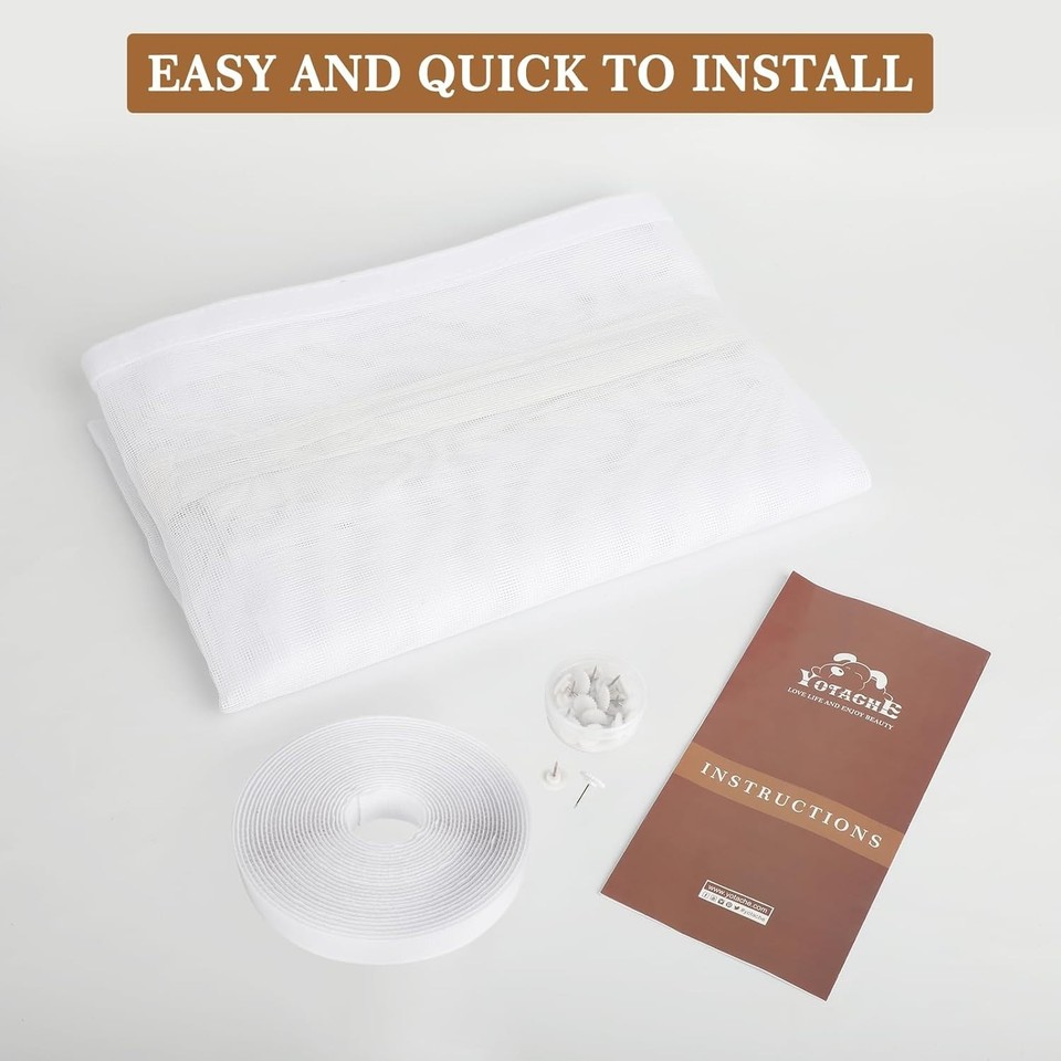 High-Quality White Reversible Magnetic Screen Door, Easy Installation ...