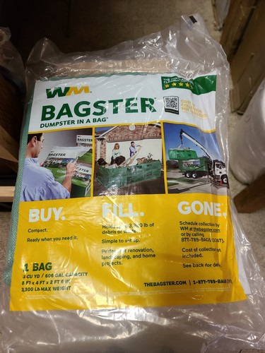 Waste Management Bagster, Dumpster In A Bag 8ftx4ftx2ft 6in 3CUYD ...