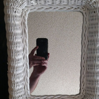 Vintage Shabby Chic White Wicker Mirror 16”x12” Wall Mirror | eBay