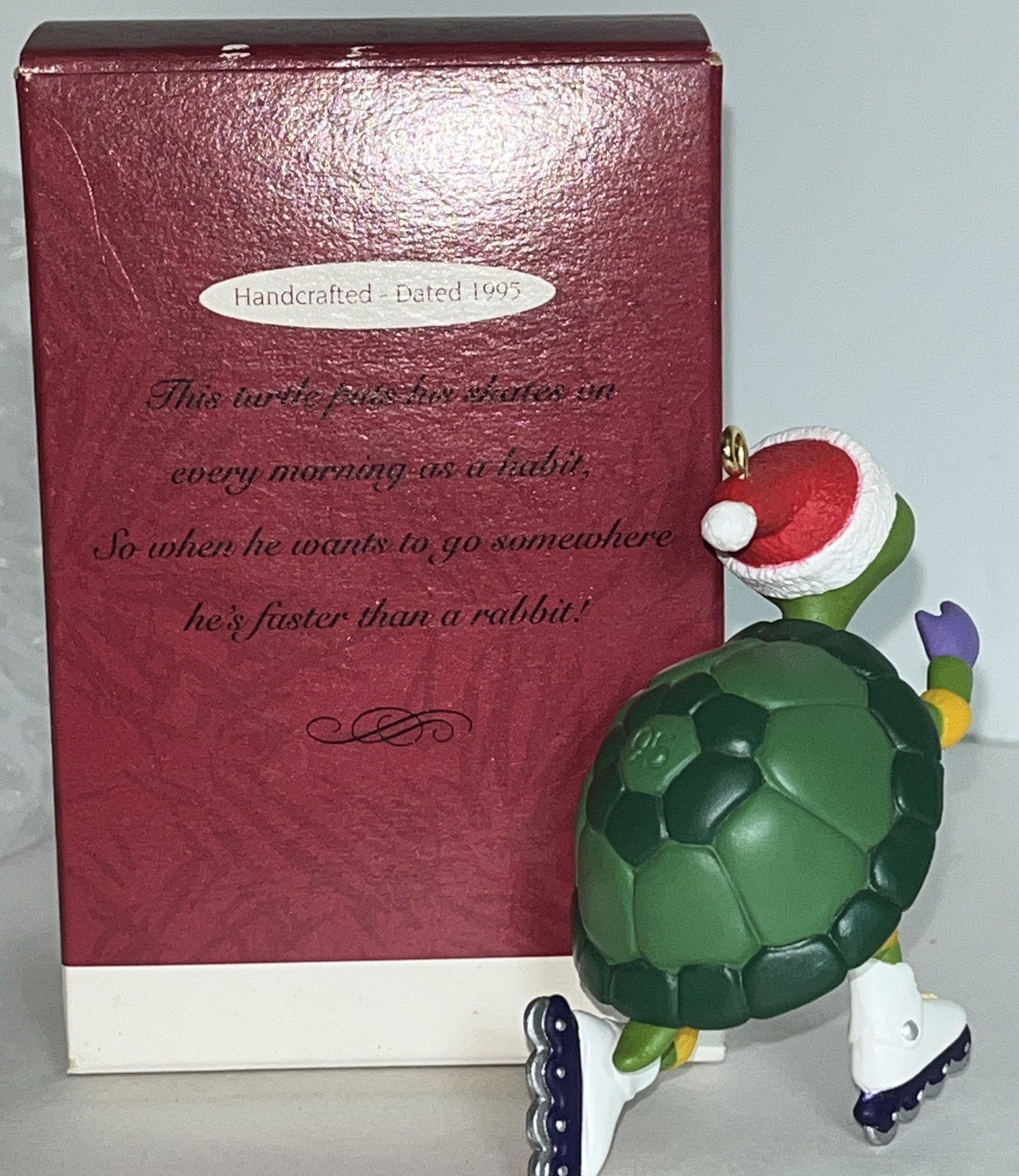 Hallmark Christmas Ornament "Roller Whiz" Skating Turtle 1995 Holiday ...