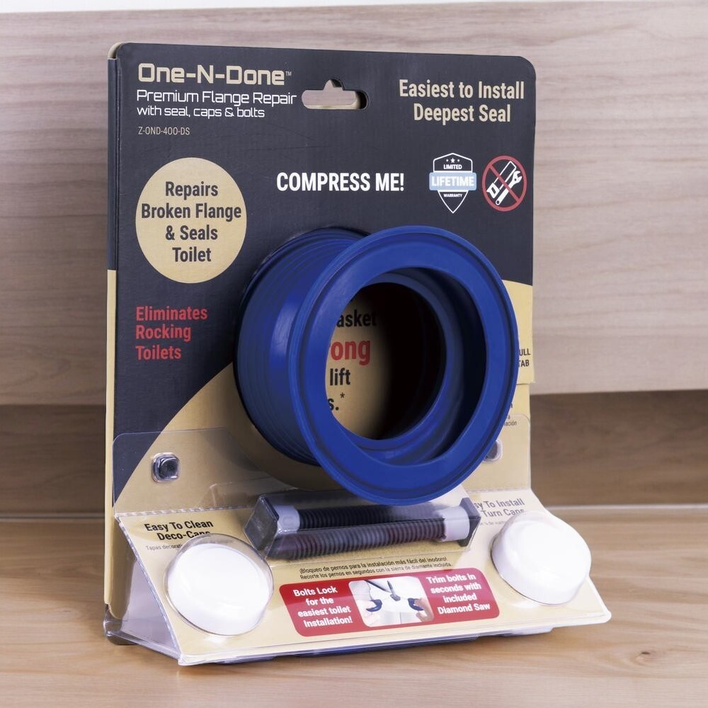 Premium Flange Repair Kit One-N-Done Plumbing Seals Toilet DIY Heavy ...