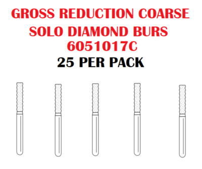 Premier Dental SOLO Premium Diamond Burs GROSS REDUCTION 6051017C 25/PK ...