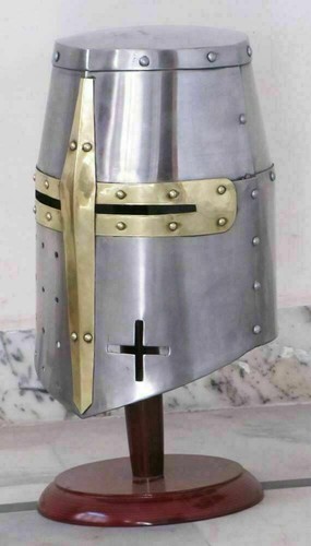 Medieval Silver Wearable Templar Crusader Knight Armour Helmet | eBay UK