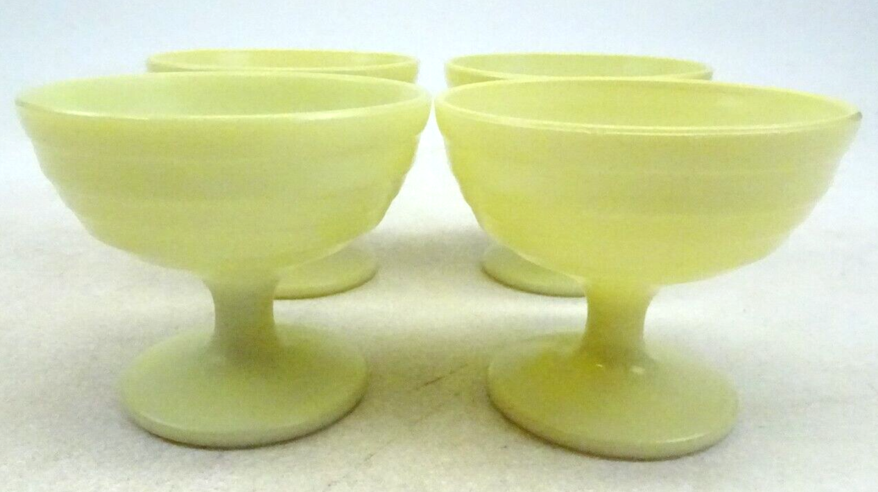 Hazel Atlas Moderntone Platonite Yellow Sherbet Stem Pastel Vintage Lot ...