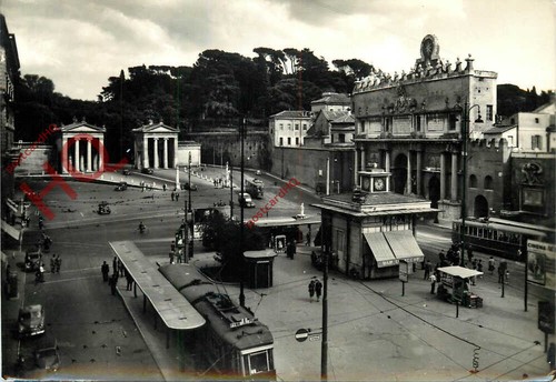 Picture Postcard:;Rome, Roma, Piazzale Flaminio, Showing Trams | eBay UK